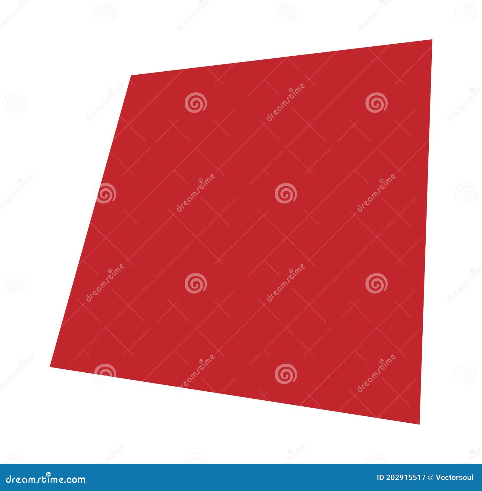 Basic Square Shape, Square Plane in Perspective. 3D Flat Angle Trapeze ...