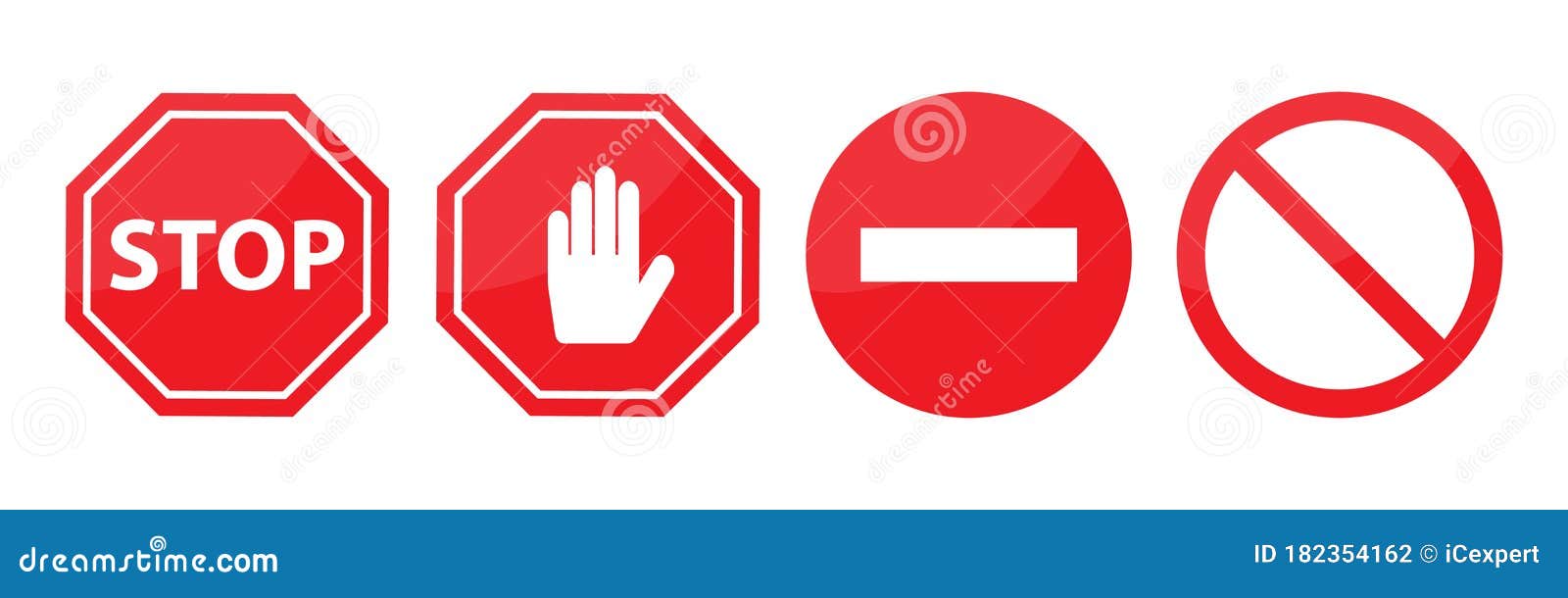 Basic stop symbols stock vector. Illustration of abstract - 182354162