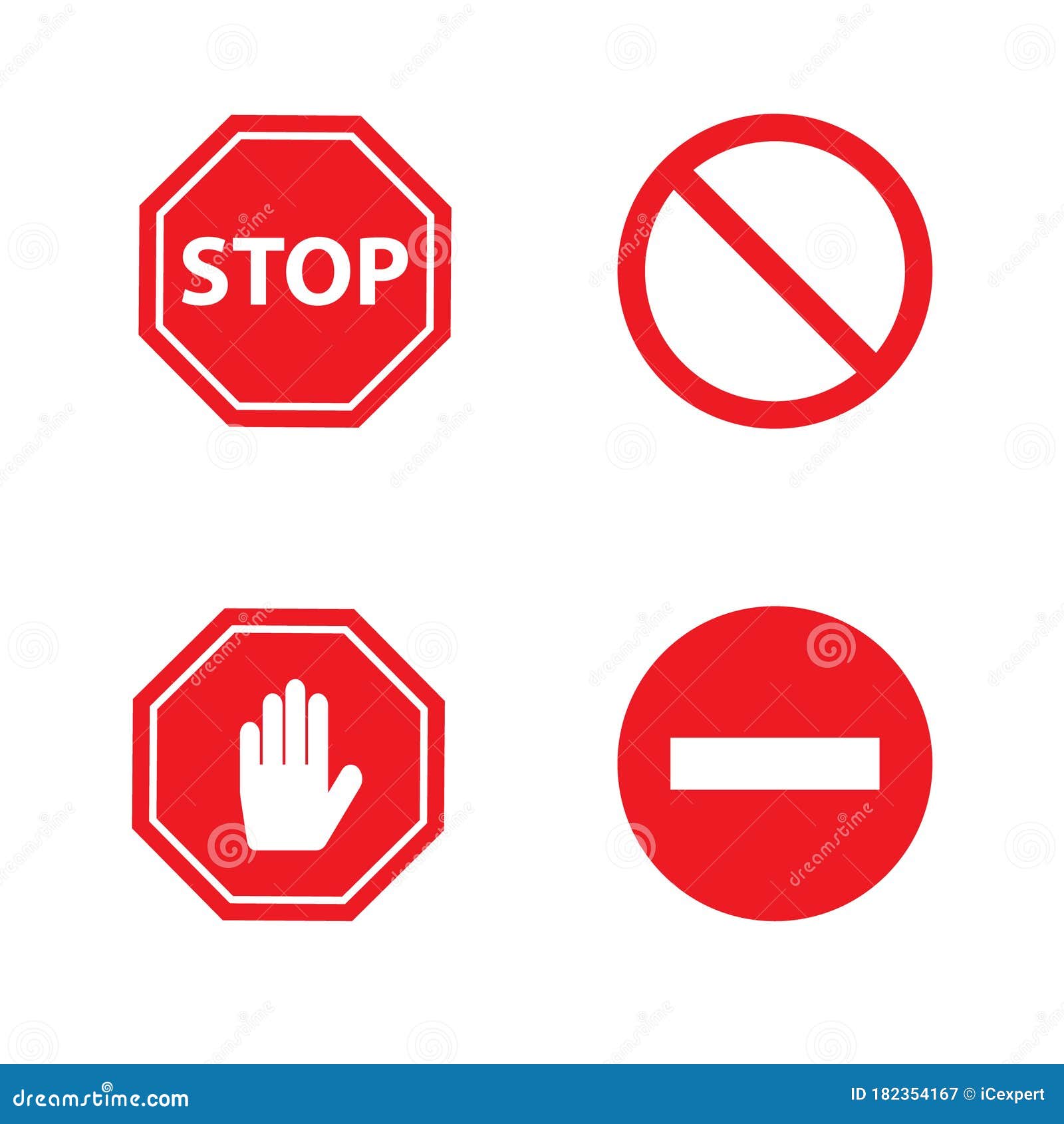 Basic stop symbols stock vector. Illustration of communication - 182354167 Basic stop symbols stock vector. Illustration of communication - 182354167