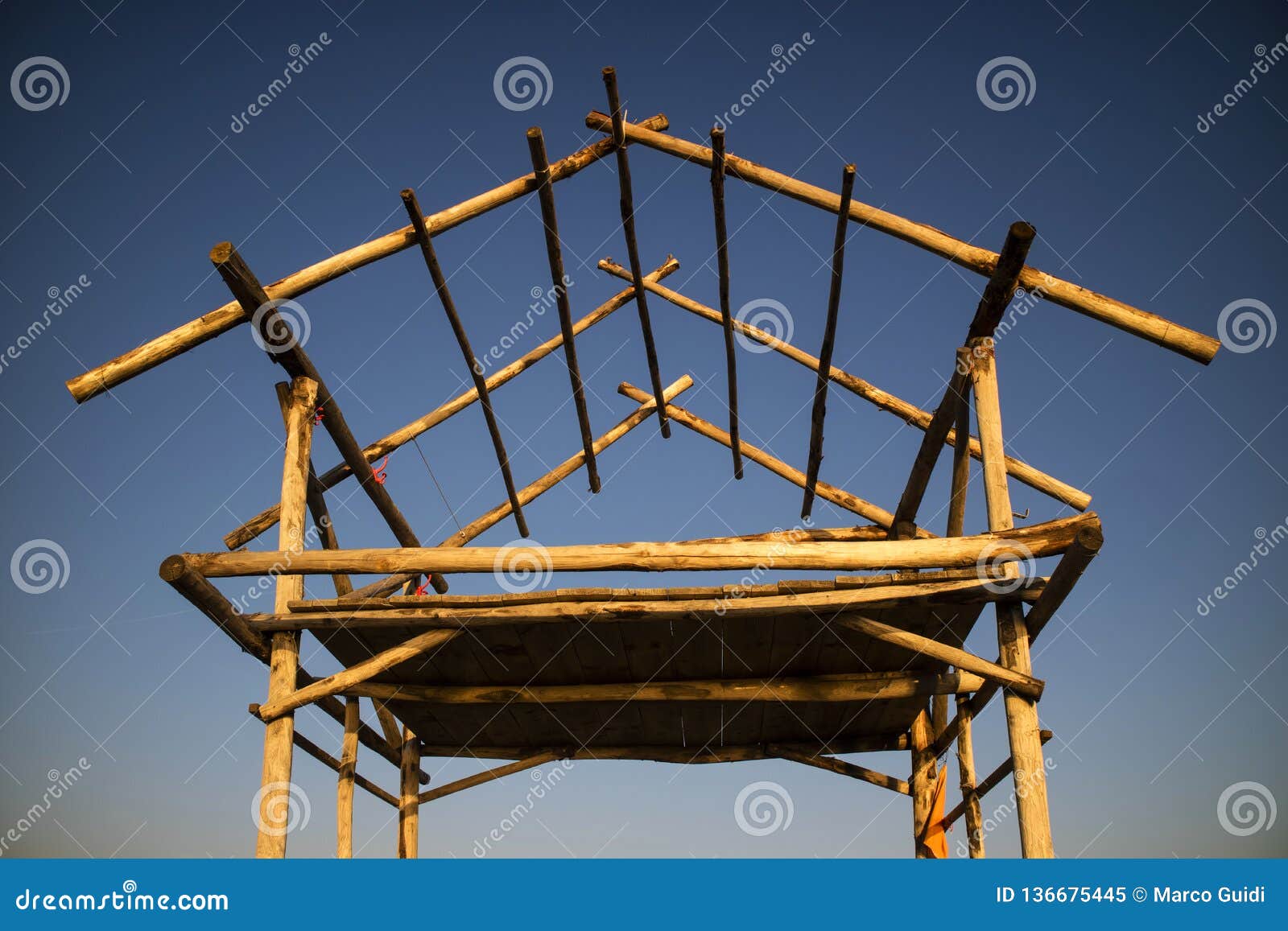 Basic structure for a hut stock image. Image of residential - 136675445
