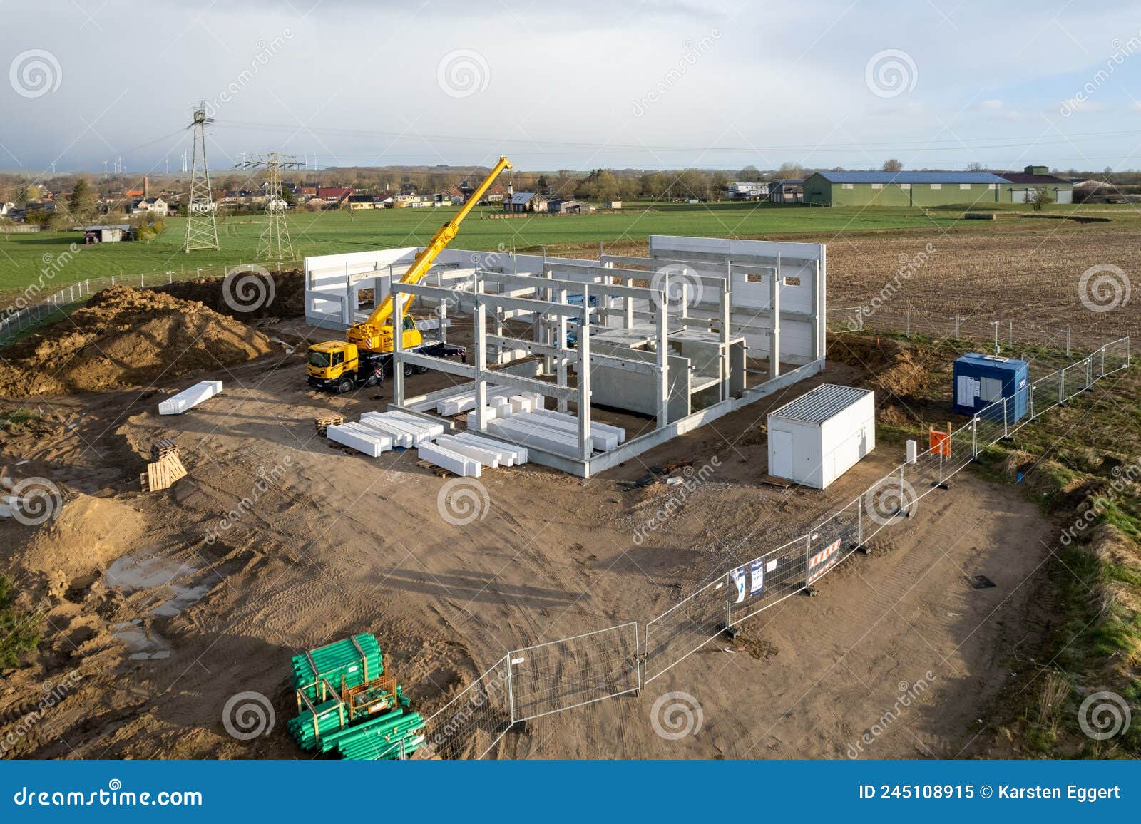 The Basic Structure of an Industrial Building is Erected on a ...