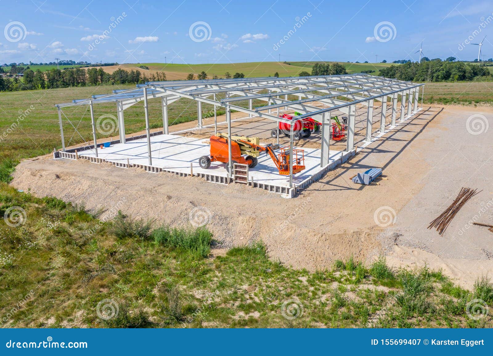 A Basic Structure of a New Hall is Erected in an Industrial Estate ...