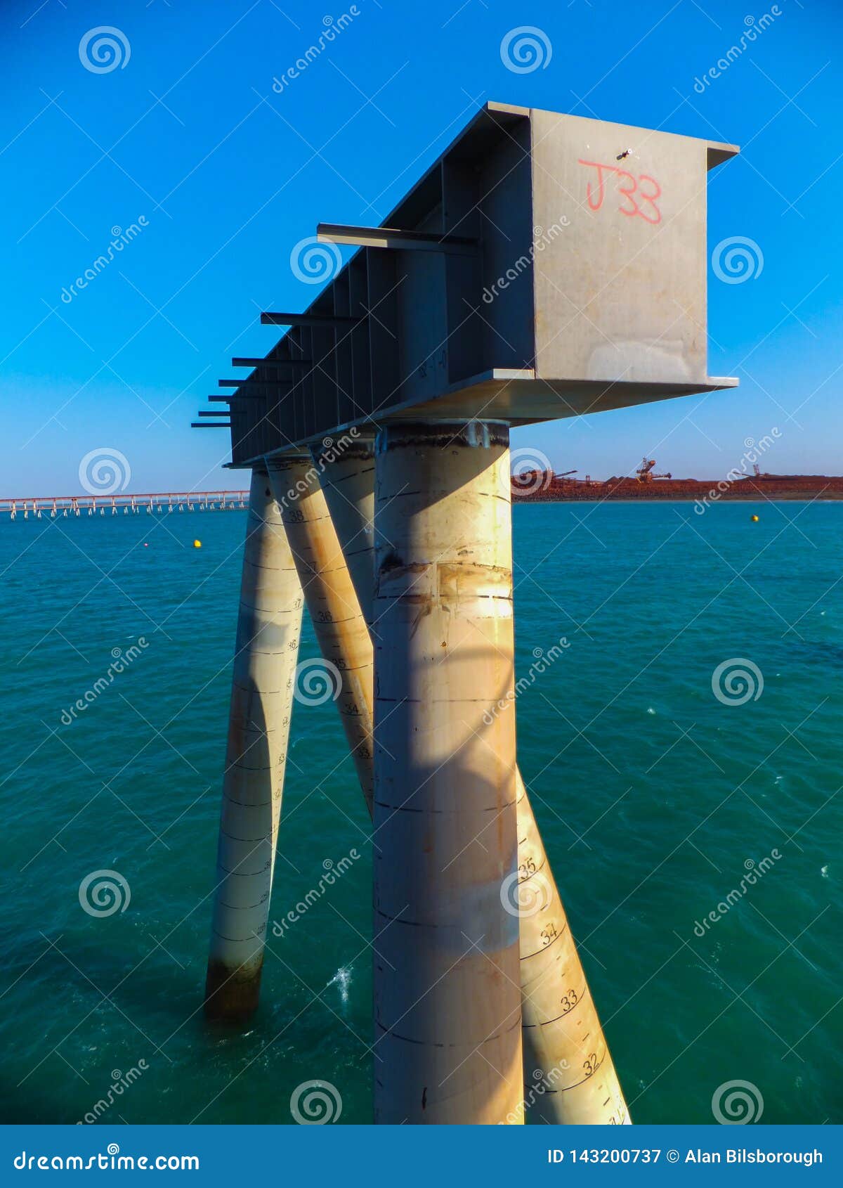 A Headstock on Raked Piles after Welding during Wharf Construction ...