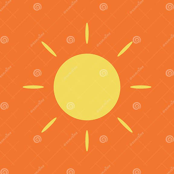 Basic Sun Vector Illustration on Orange Background Stock Vector ...