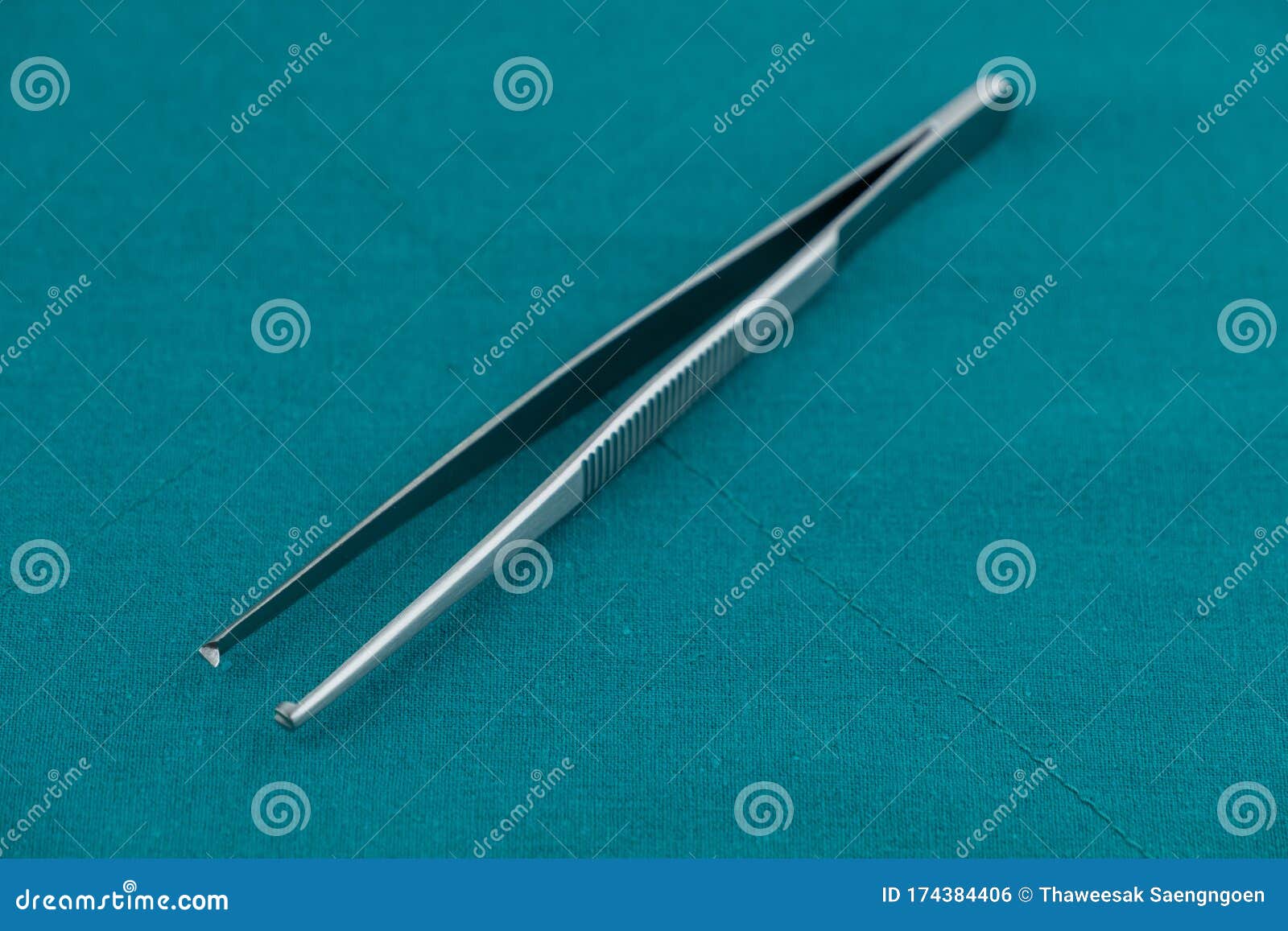 Basic Surgical Instrument Stainless Steel Tissue Forceps Isolated on ...