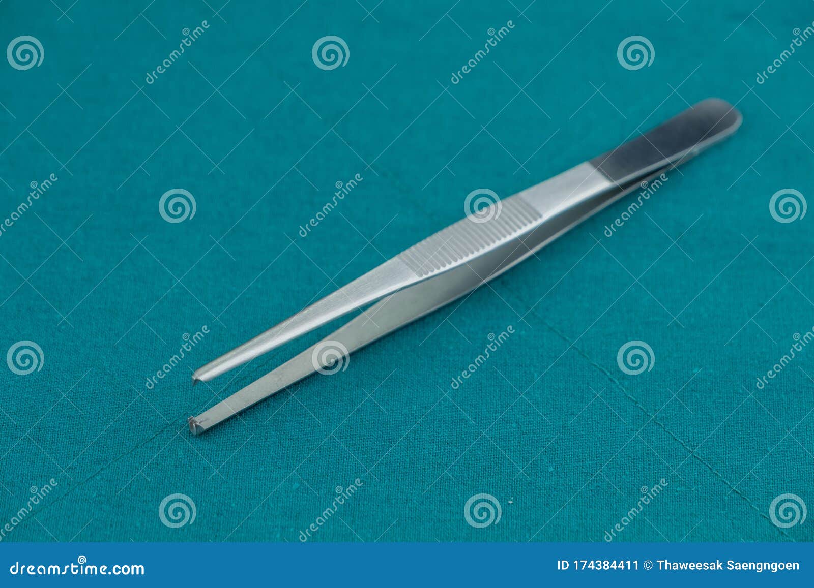 Basic Surgical Instrument Stainless Steel Tissue Forceps Isolated on ...