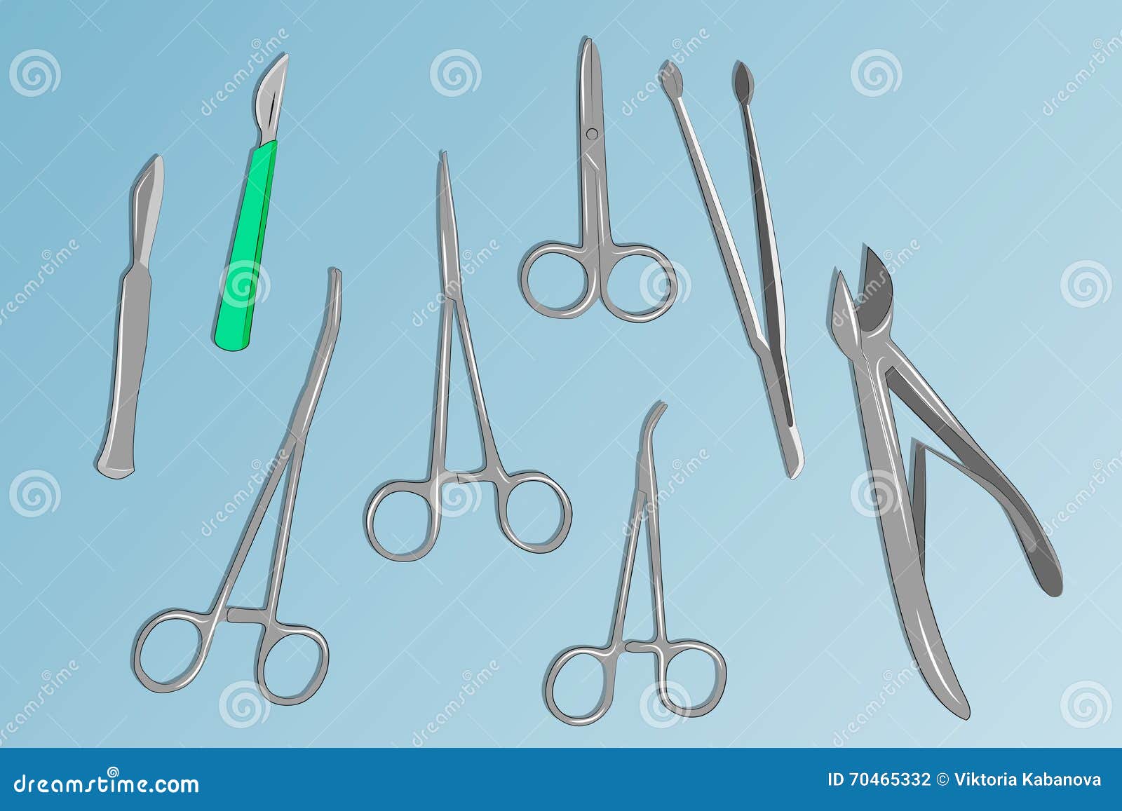 Basic surgical instruments stock vector. Illustration of clip - 70465332