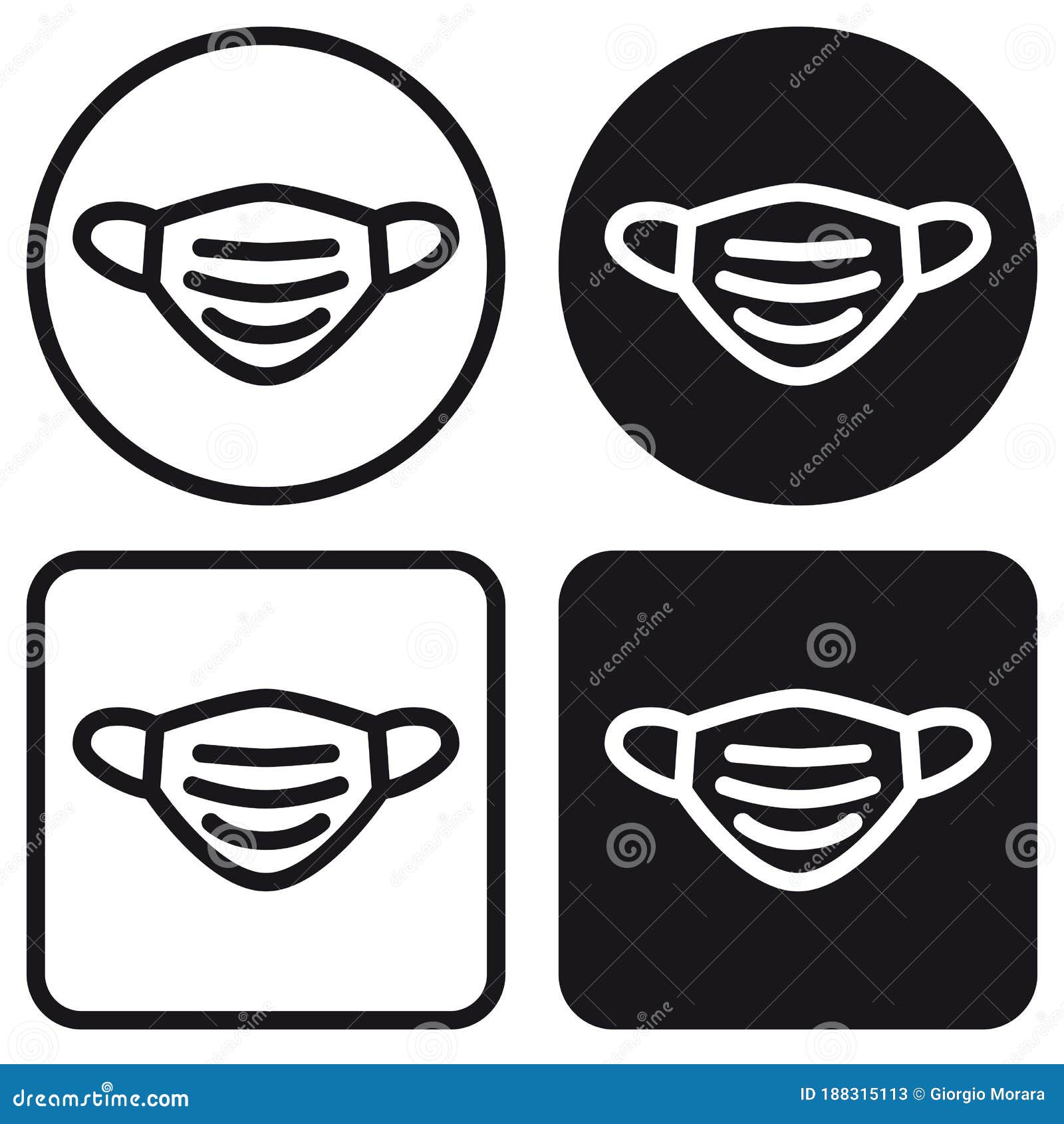 Basic Surgical Mask Vector Icon Stock Illustration - Illustration of ...