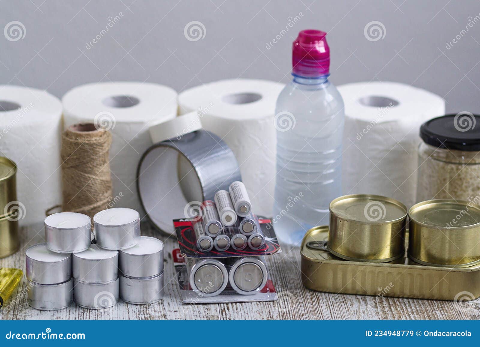 Basic survival kit stock image. Image of light, necessity - 234948779