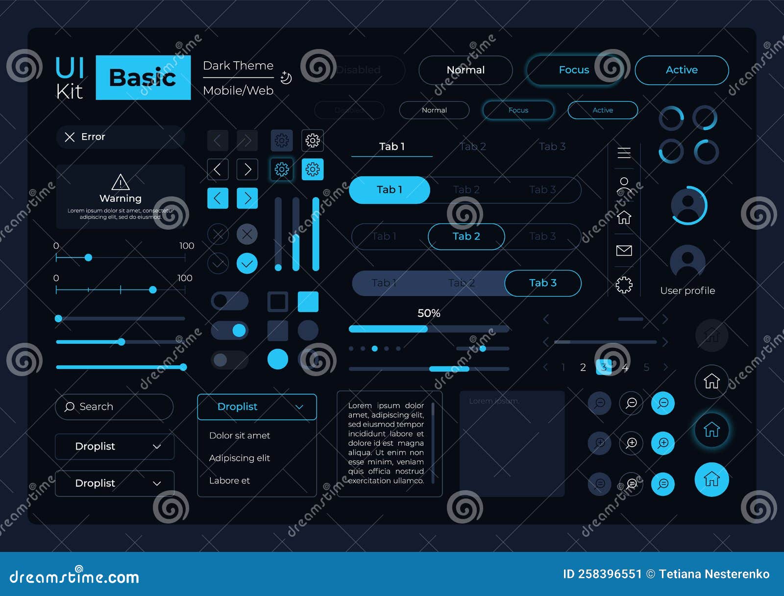 Basic System Management UI Elements Kit Stock Vector - Illustration of ...