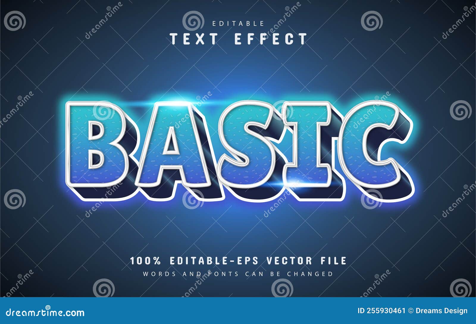 Basic text effect stock vector. Illustration of trendy - 255930461