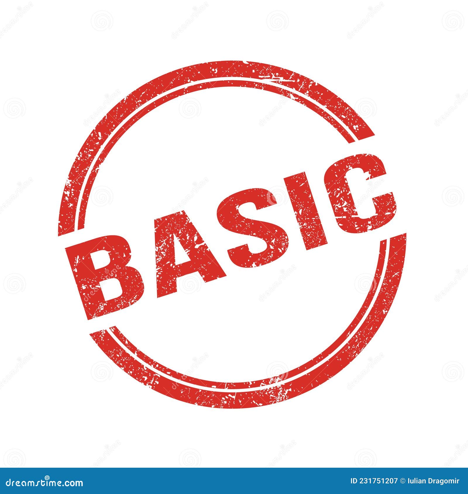 BASIC Text Written on Red Grungy Round Stamp Stock Illustration ...