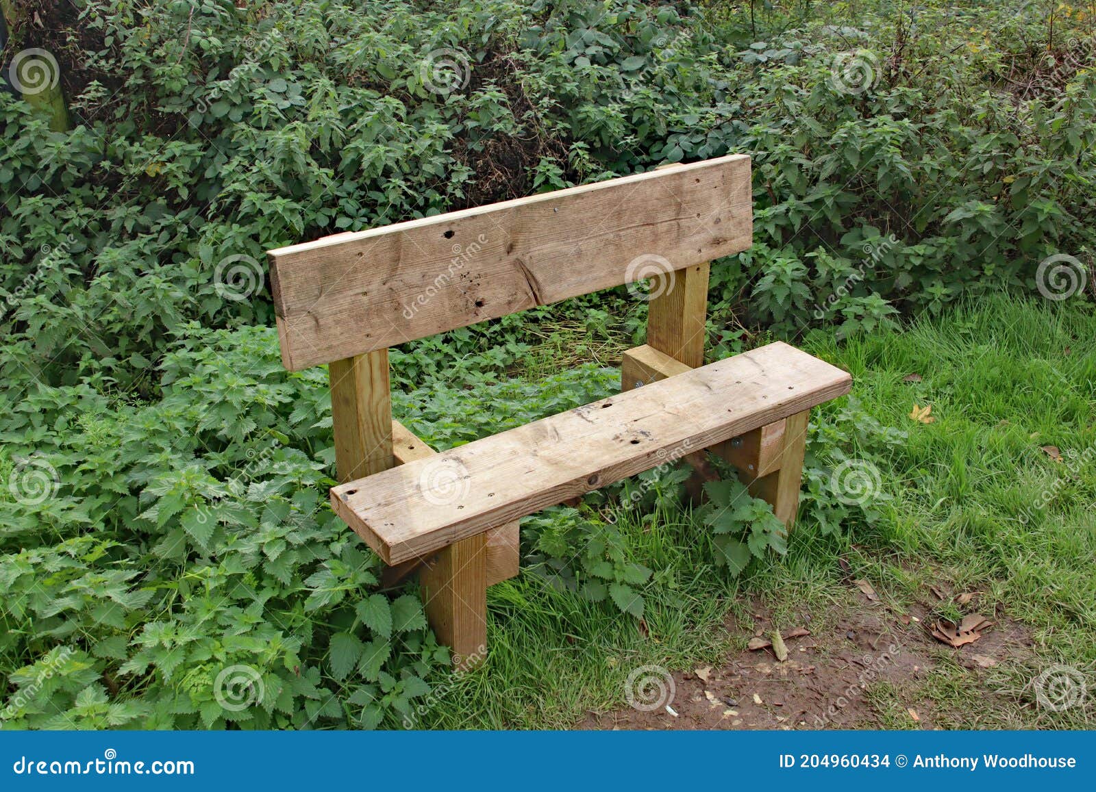 A Basic Timber Bench Set beside the Canal Towpath, for Weary Walkers To ...