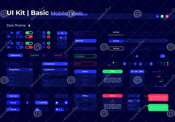 Basic UI elements kit stock vector. Illustration of mobile - 183952839