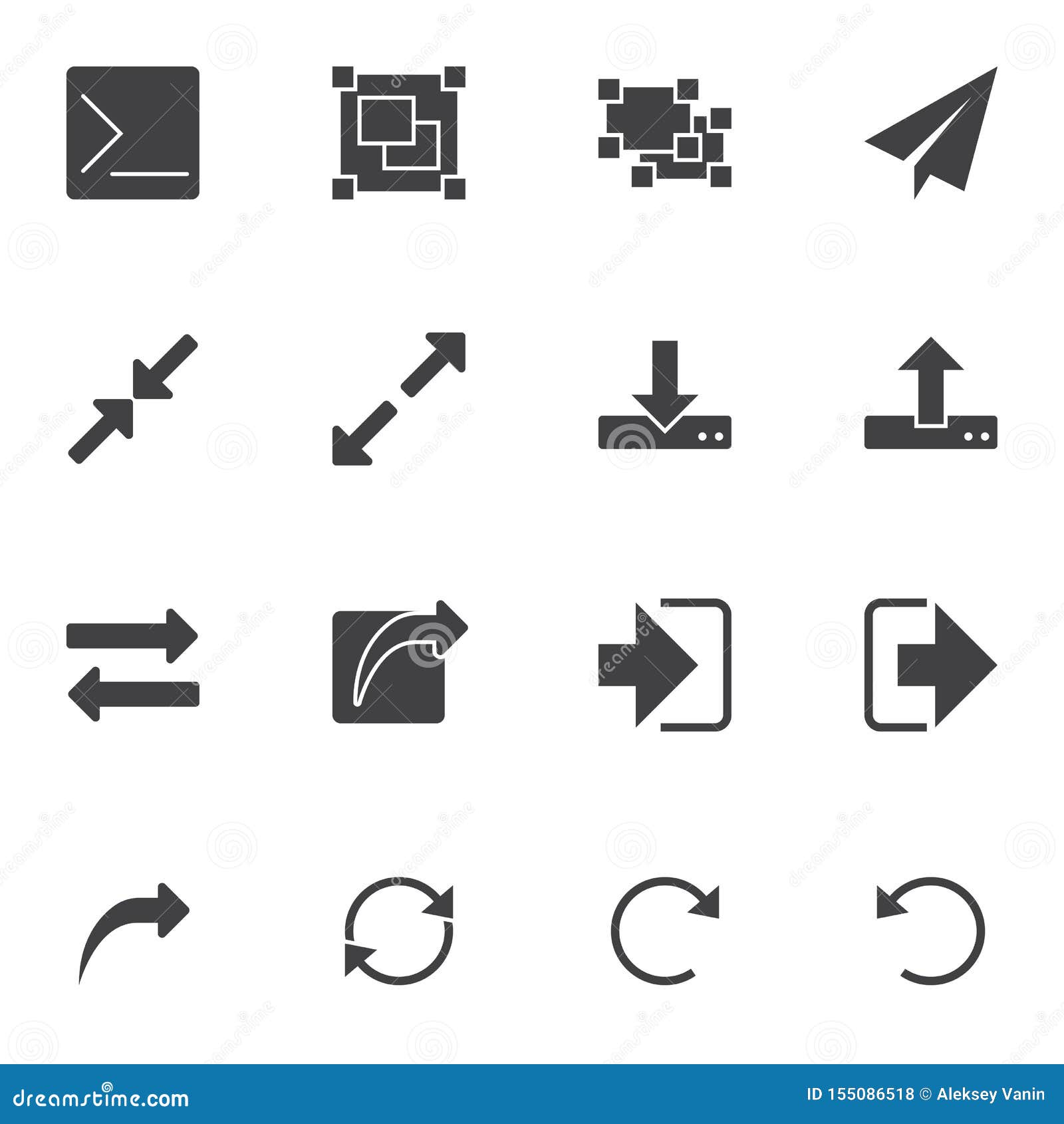 Basic UI Elements Vector Icons Set Stock Vector - Illustration of ...