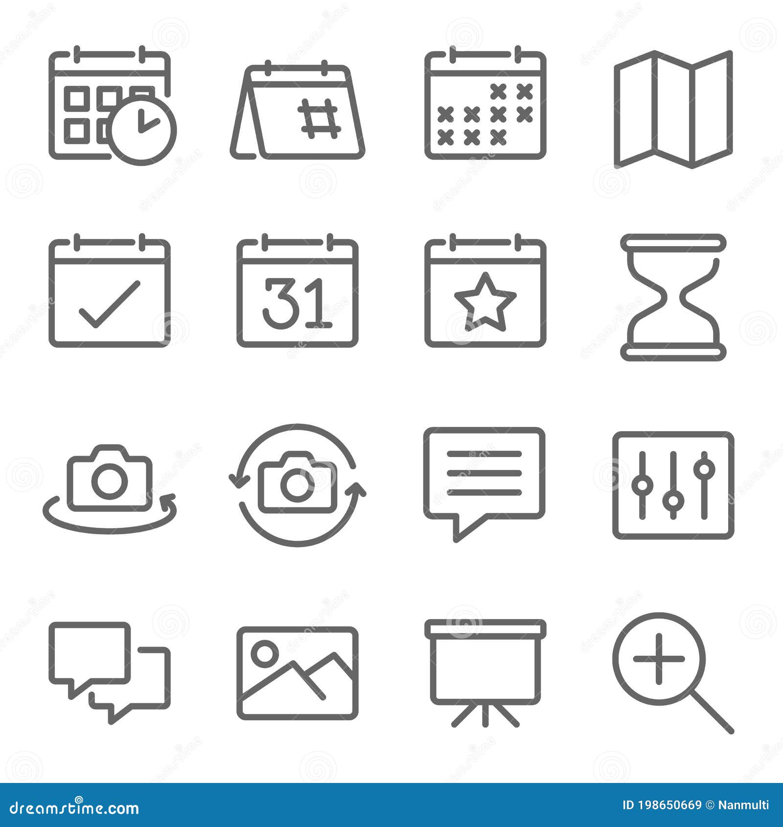 Basic Ui Icon Illustration Vector Set Contains Such Icon As Calendar