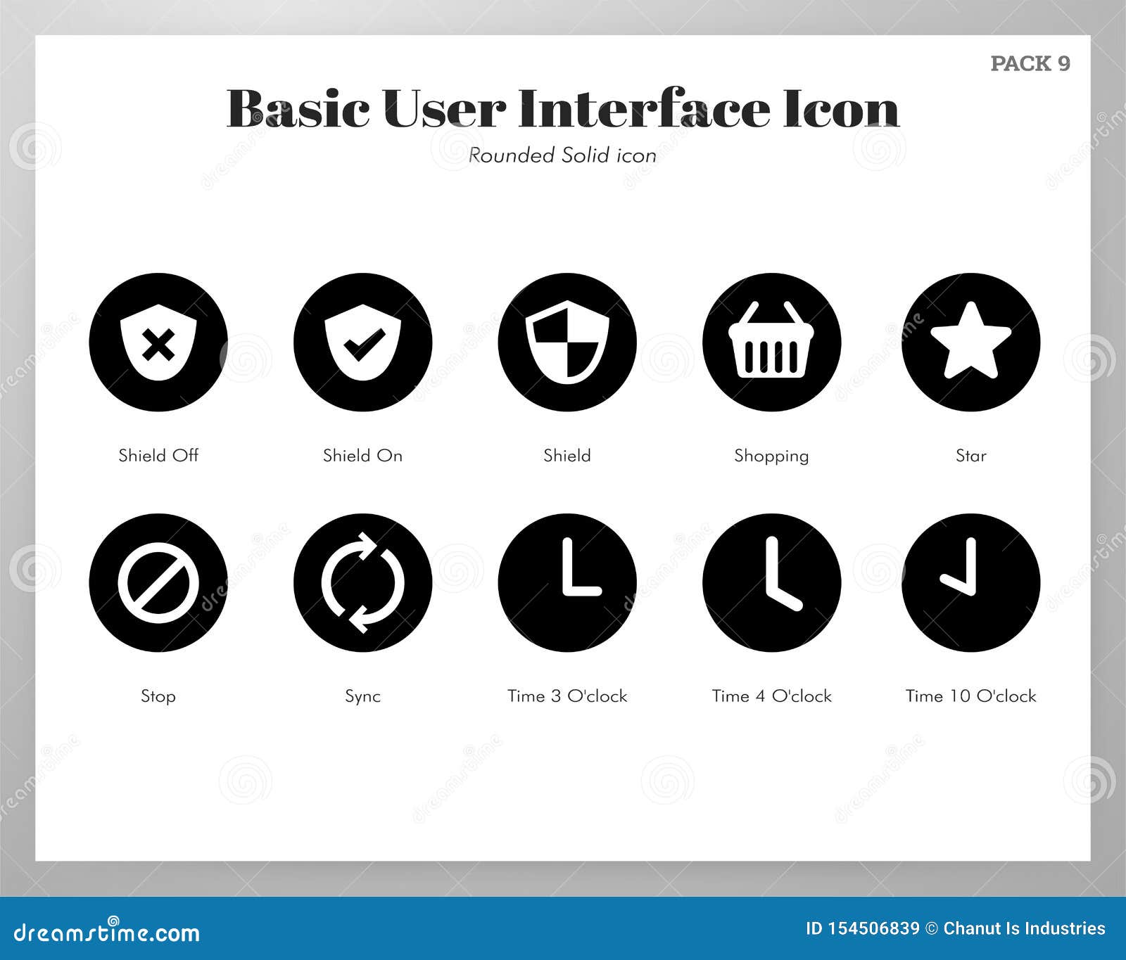 Basic UI Icons Rounded Solid Pack Stock Vector - Illustration of ...