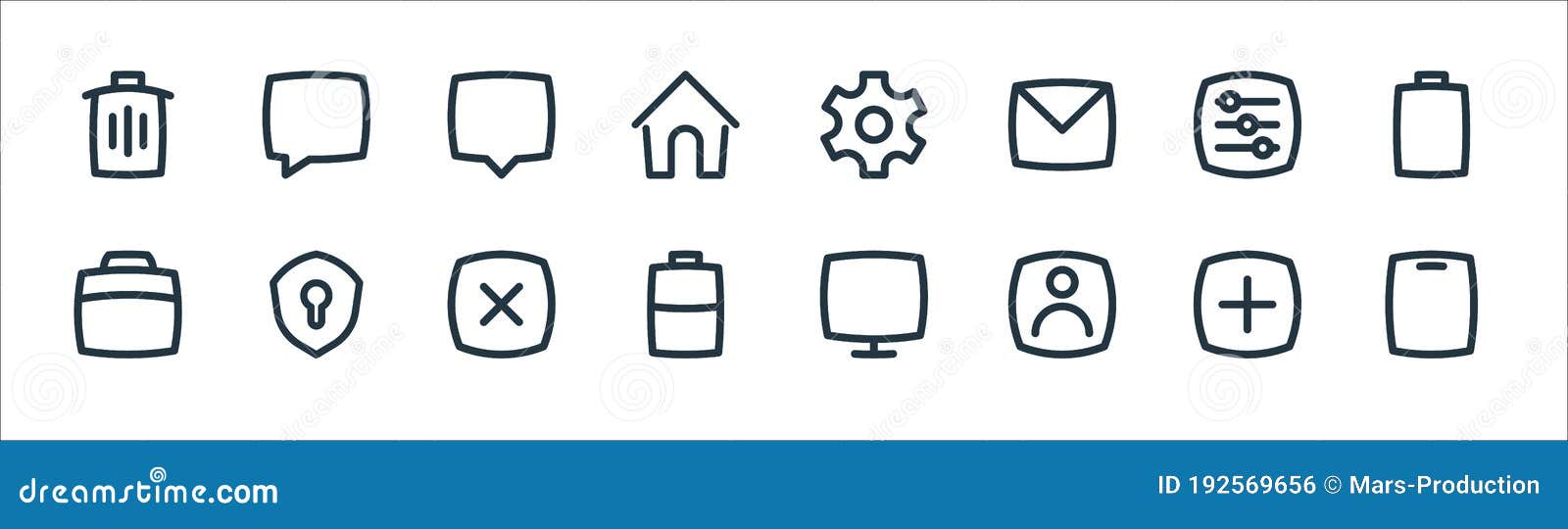 Basic Ui Line Icons. Linear Set Stock Vector - Illustration of icon ...