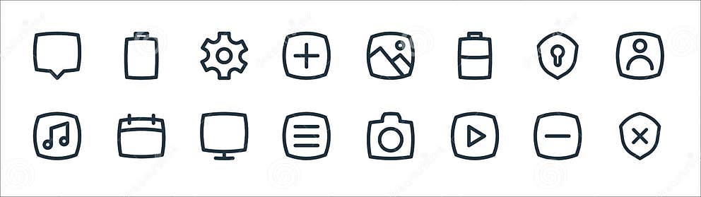 Basic Ui Line Icons. Linear Set Stock Vector - Illustration of element, play: 192569655