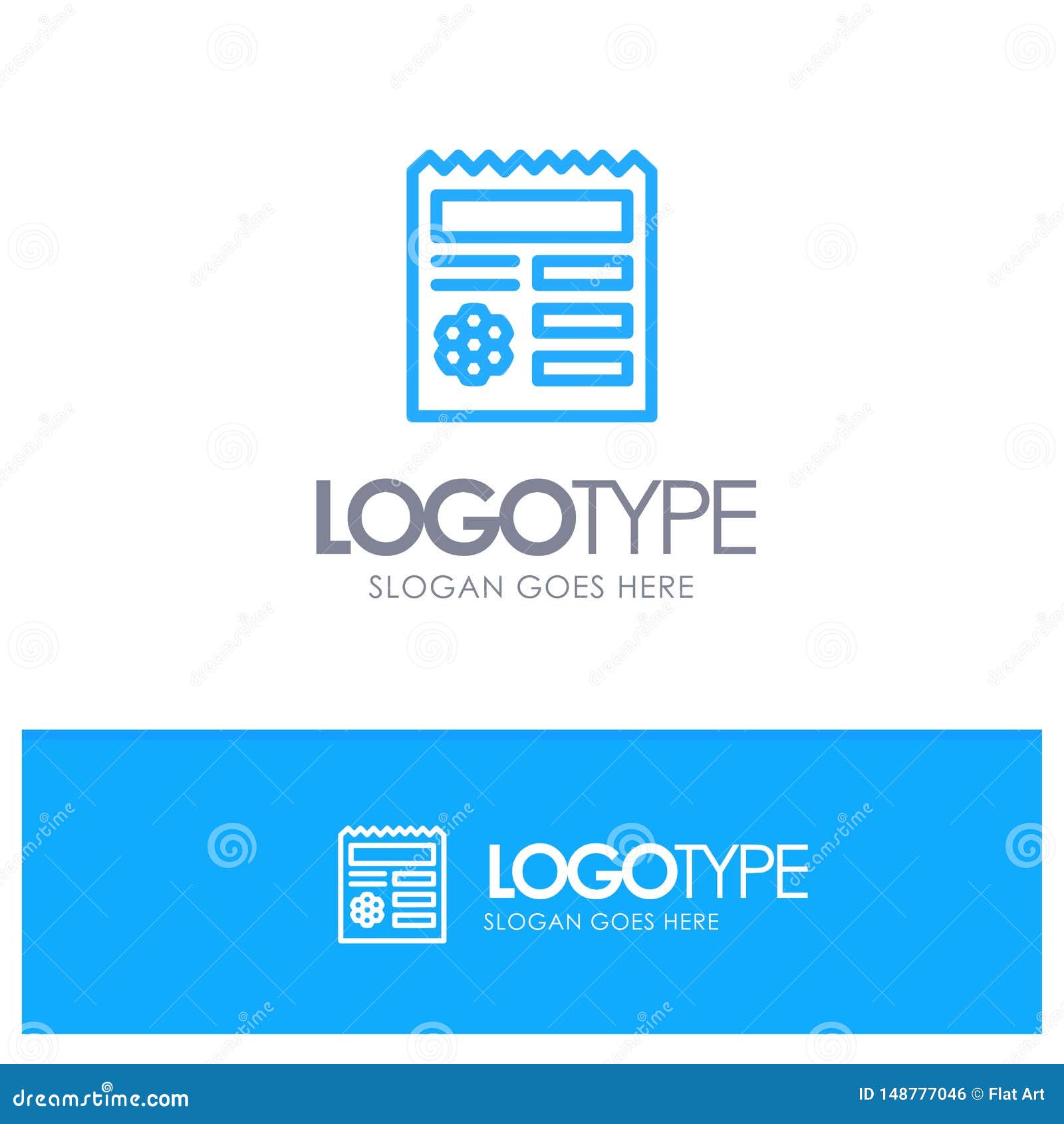Basic, Ui, Manu, Document Blue OutLine Logo With Place For Tagline ...