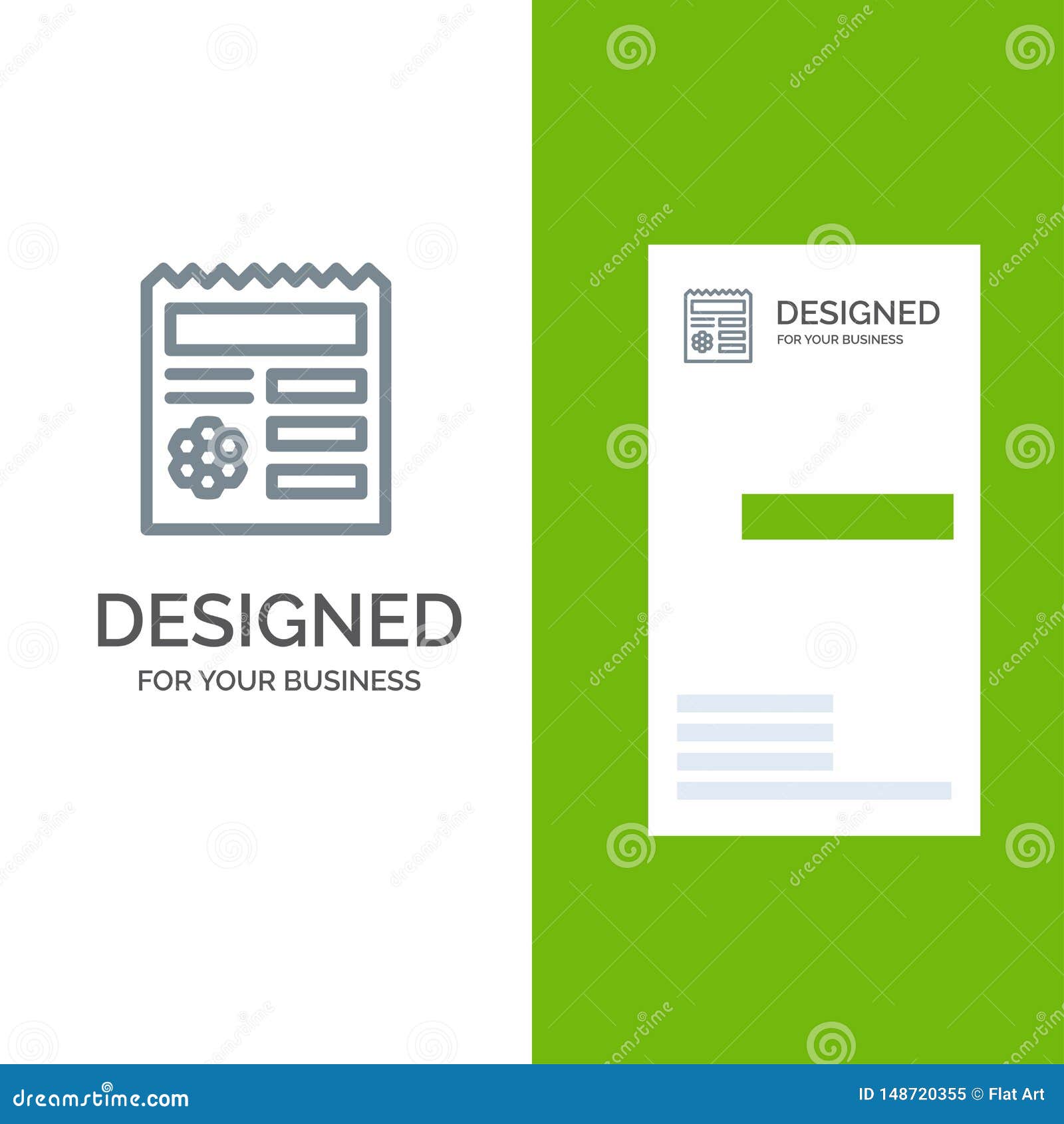 Basic, Ui, Manu, Document Grey Logo Design and Business Card Template ...