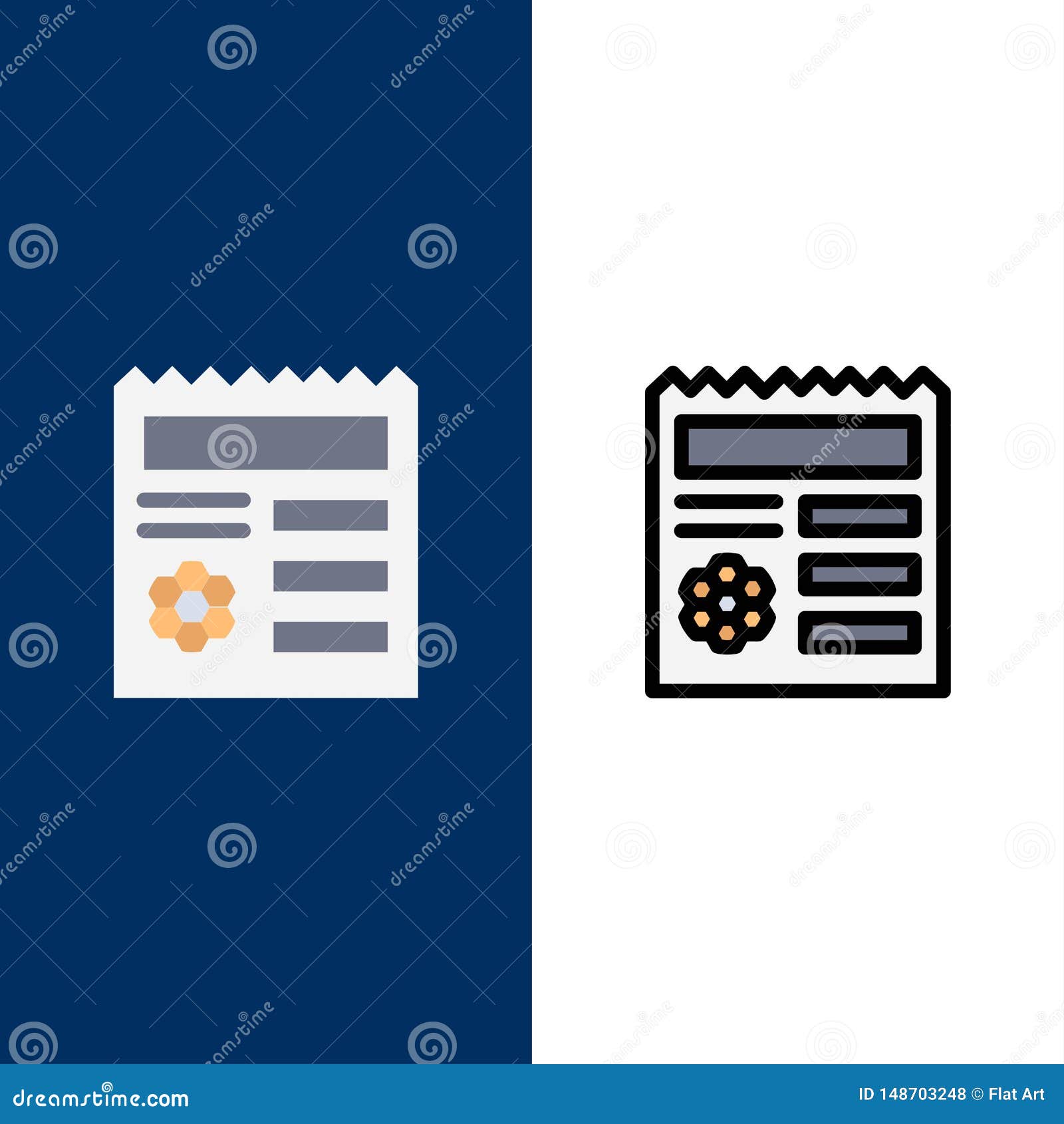 Basic, Ui, Manu, Document Icons. Flat and Line Filled Icon Set Vector ...
