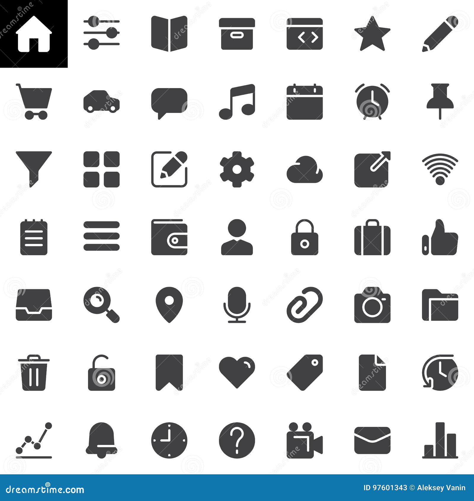 Basic UI Vector Icons Set, Modern Solid Symbol Collection Stock Vector ...