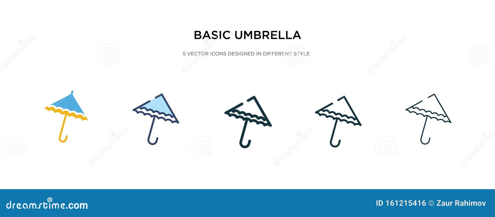 Basic Umbrella Icon in Different Style Vector Illustration. Two Colored ...