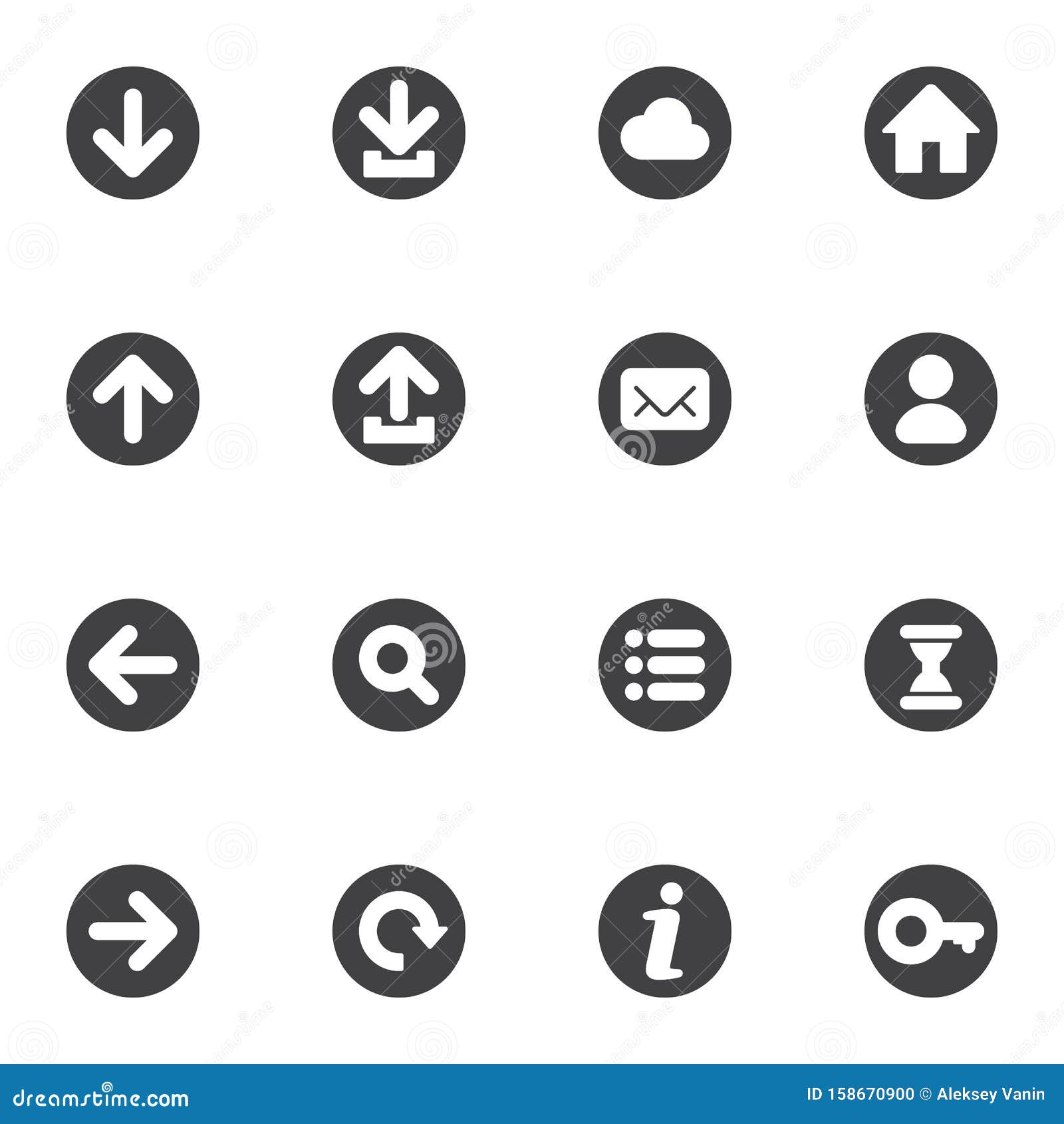Basic Universal Vector Icons Set Stock Vector - Illustration of arrows ...