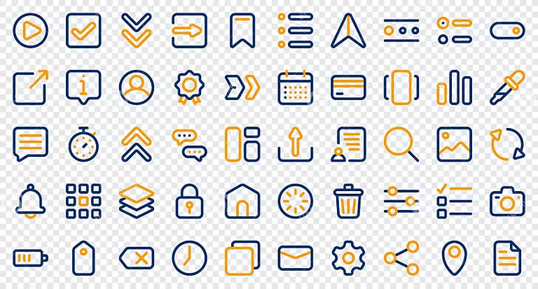 Basic User Interface Essential Set. Colored Outline Icon Set. User ...