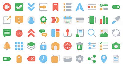 Basic User Interface Essential Set. Flat Icon Set. User Interface ...