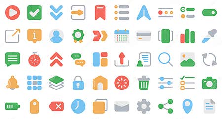 Basic User Interface Essential Set. Flat Icon Set. User Interface ...