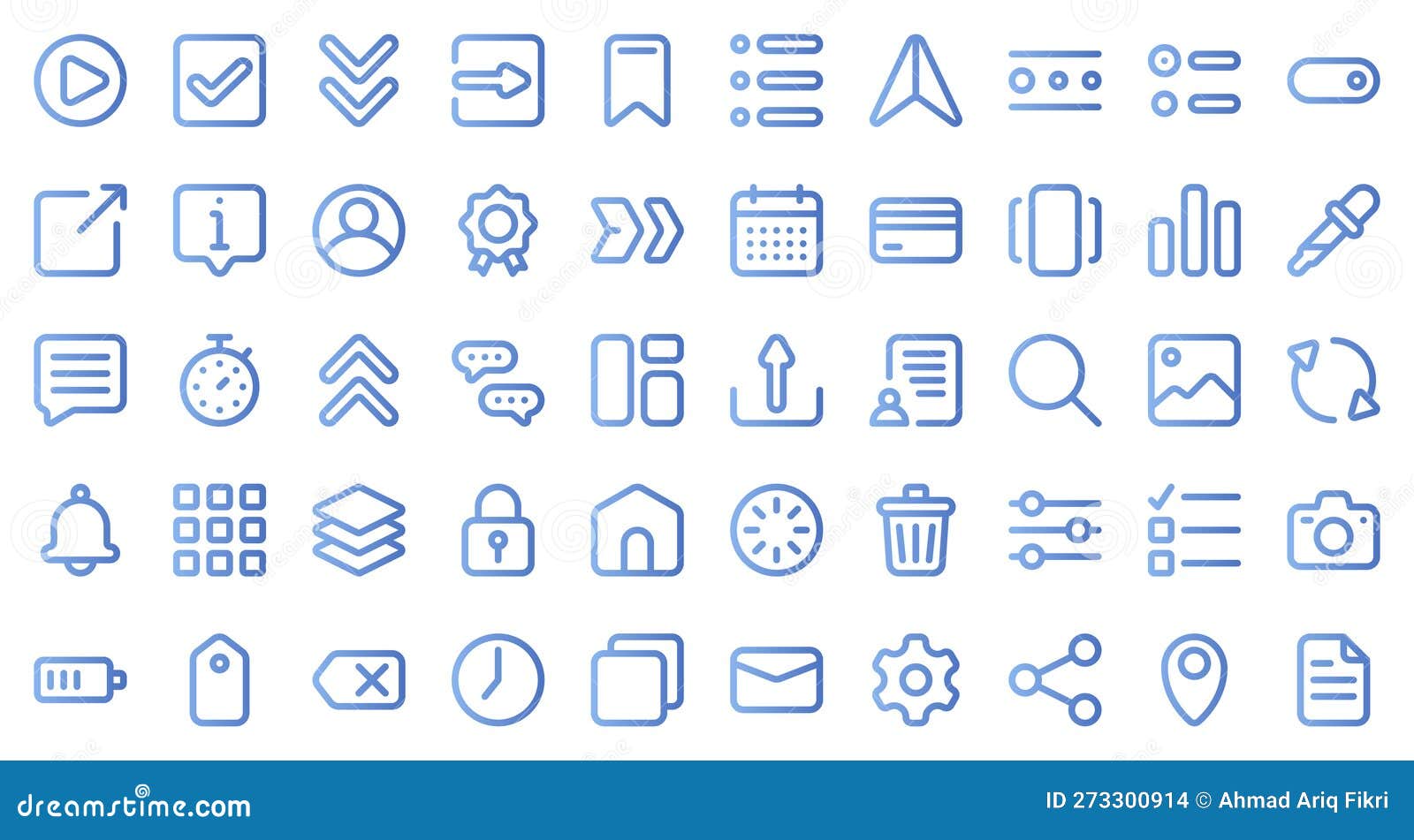 Basic User Interface Essential Set. Gradient Icon Set. User Interface ...