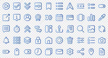 Basic User Interface Essential Set. Gradient Icon Set. User Interface ...
