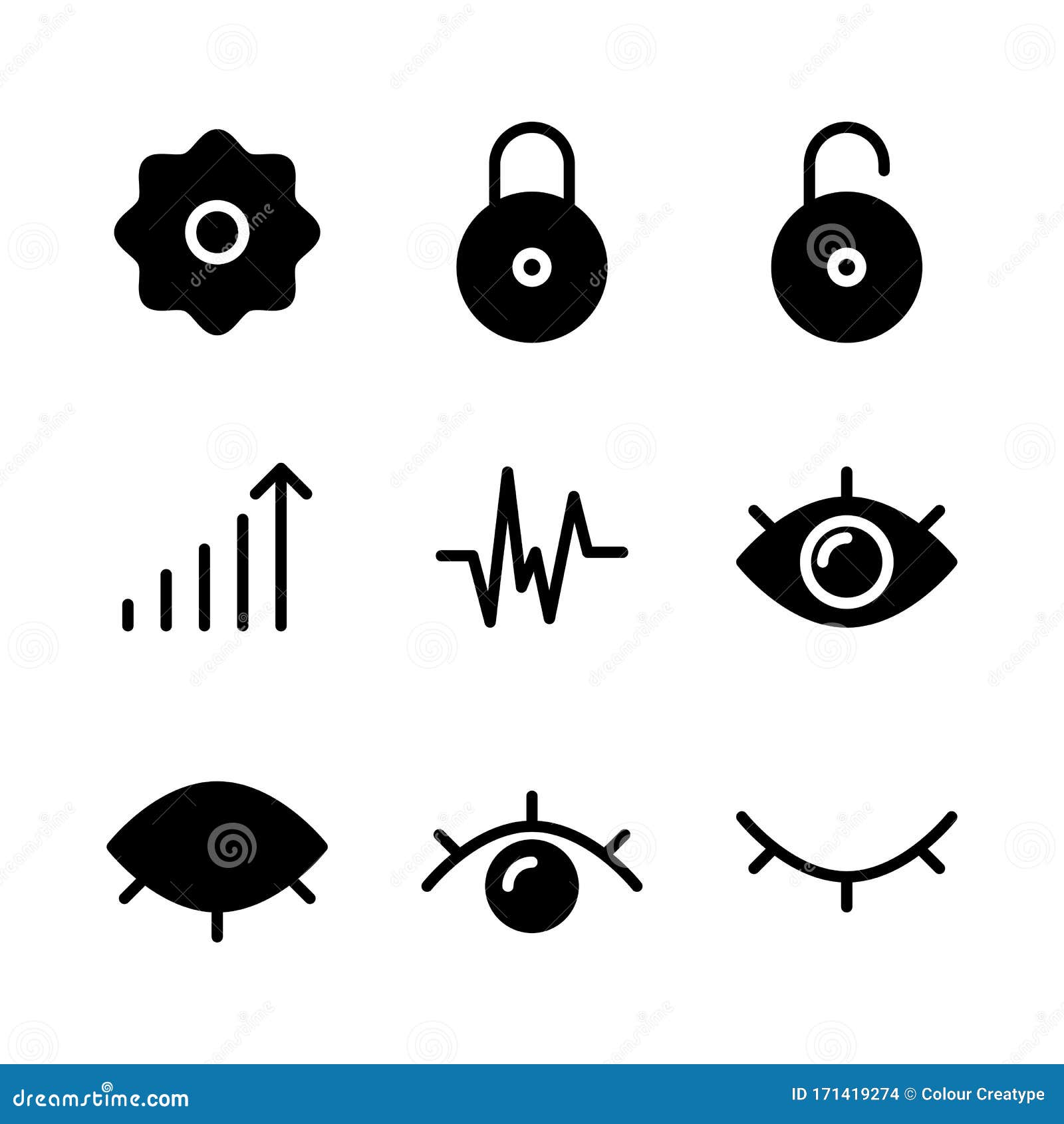 Basic User Interface Icon Set Glyph Include Network, Connection, Internet, Setting, Gear ...