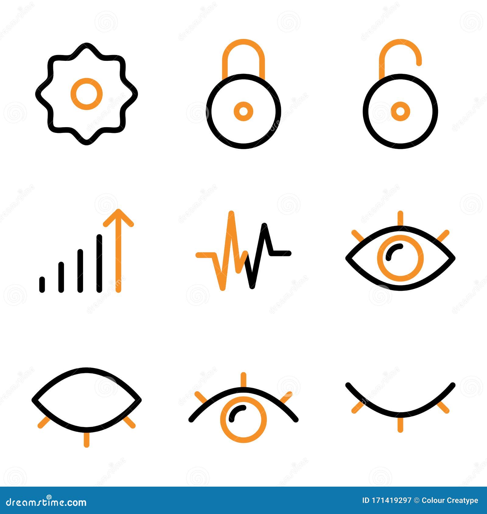 Basic User Interface Icon Set Outline Include Network, Connection, Internet, Setting, Gear ...