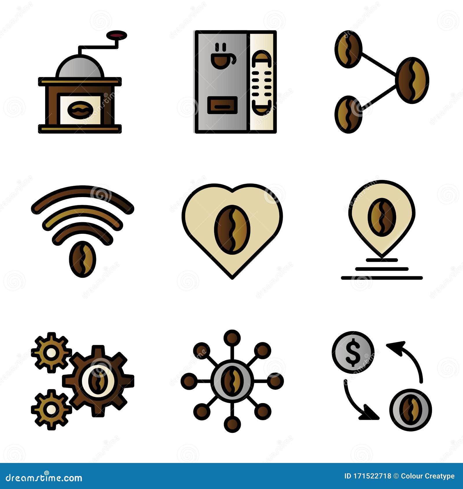 Basic Vector Coffee Icon Include Grinder, Cafe, Machine, Vending, Drink ...