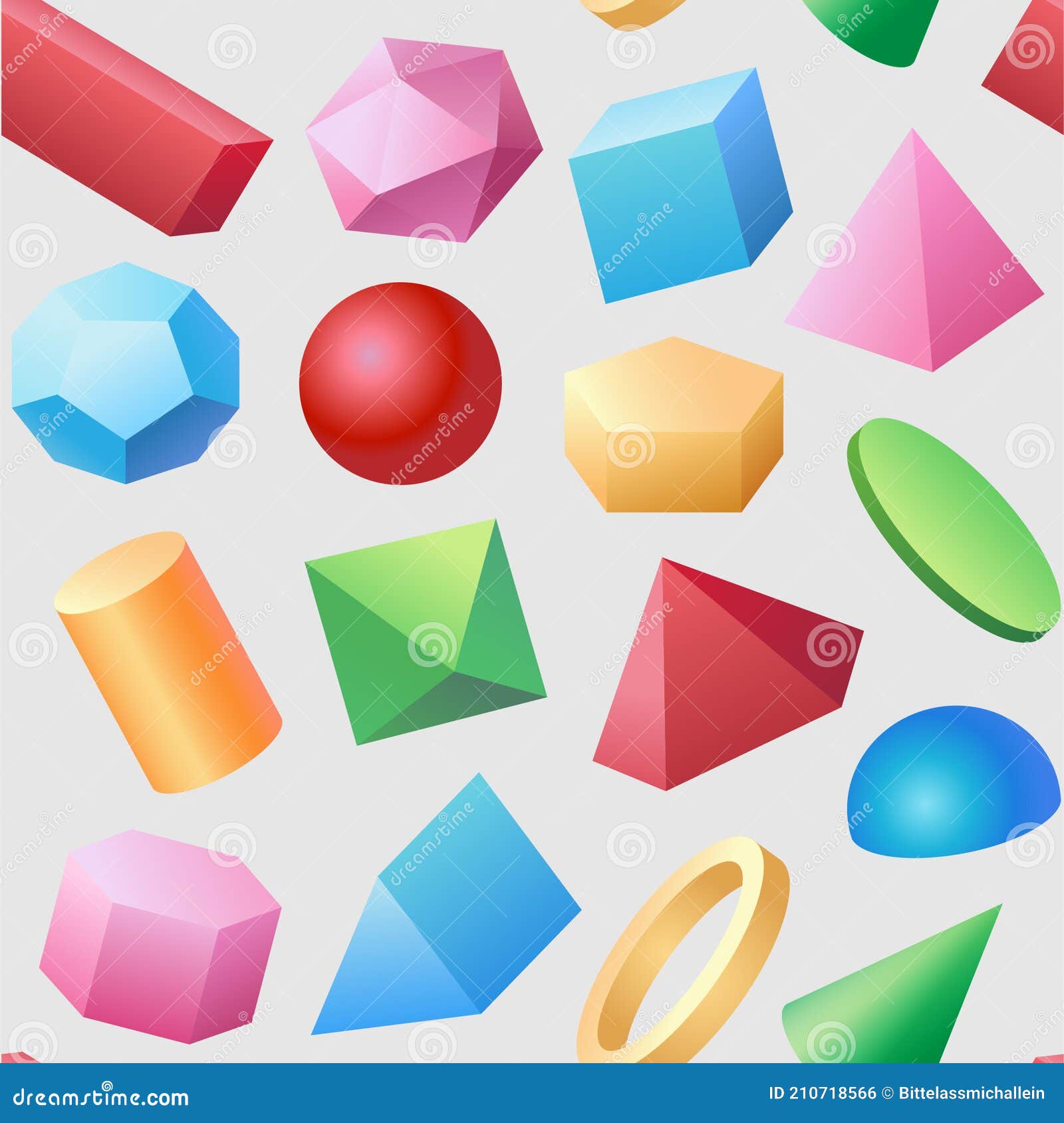 Basic Vector Geometric Shapes Seamless Texture Stock Vector ...