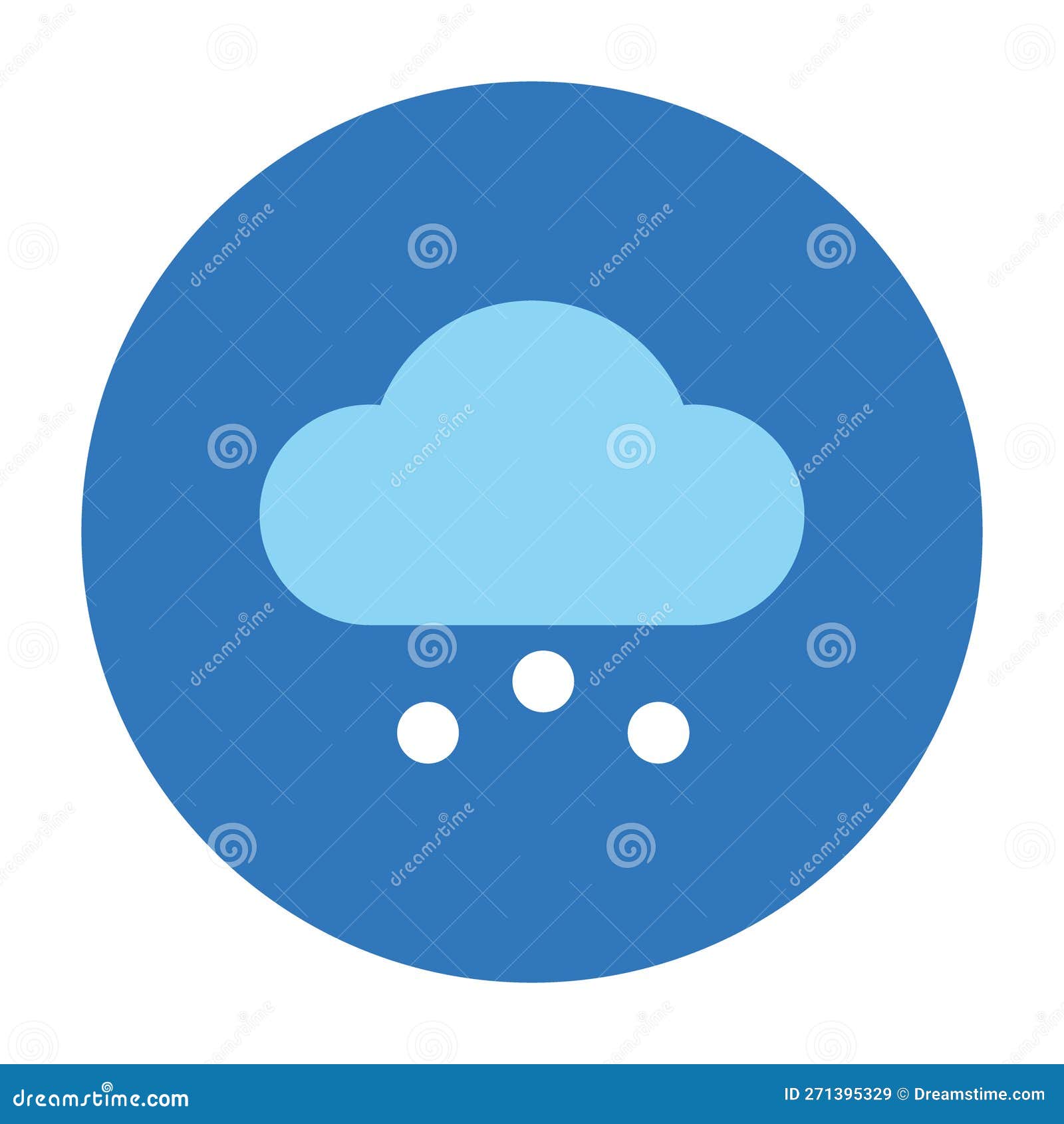 Basic Weather Icon of Cloud and Hail on Blue Circle. Flat Clipart of ...