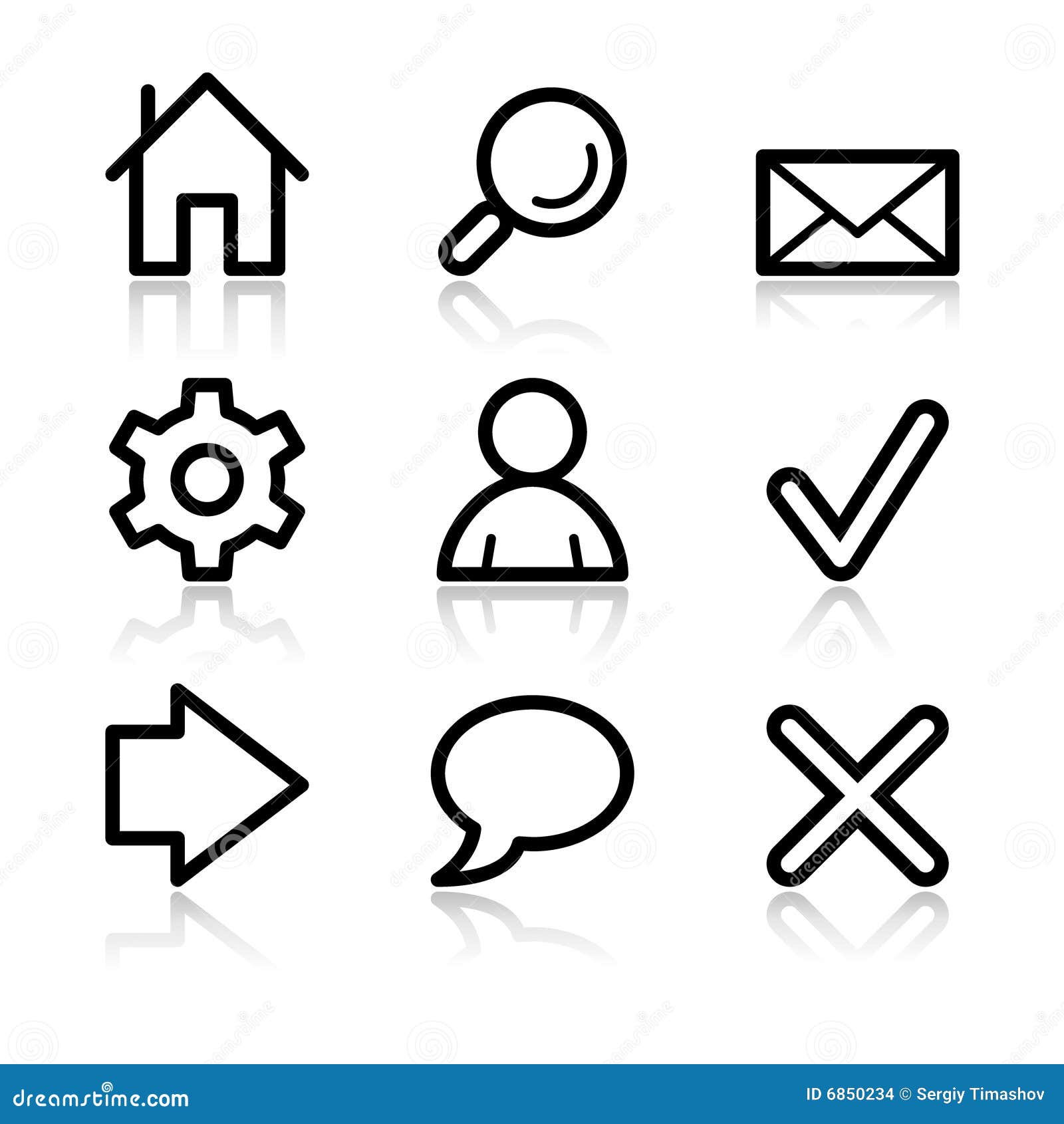 Basic web contour icons stock vector. Illustration of buttons - 6850234