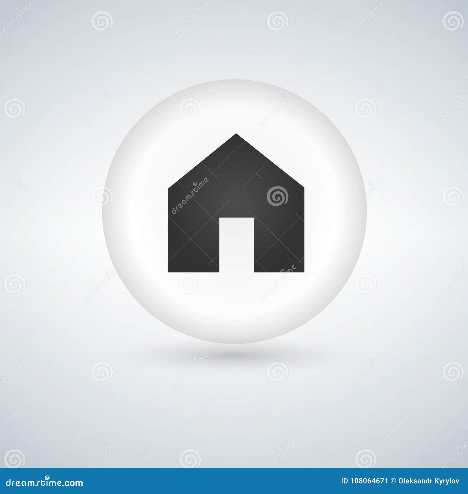 Basic Web Home Icon, White Glossy Circle Button Stock Illustration ...