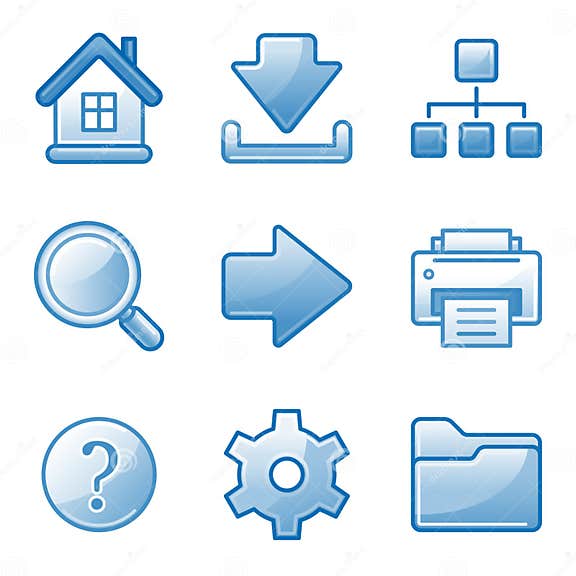 Basic web icons stock vector. Illustration of print, service - 8438477