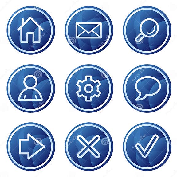 Basic Web Icons, Blue Circle Buttons Series Stock Illustration ...