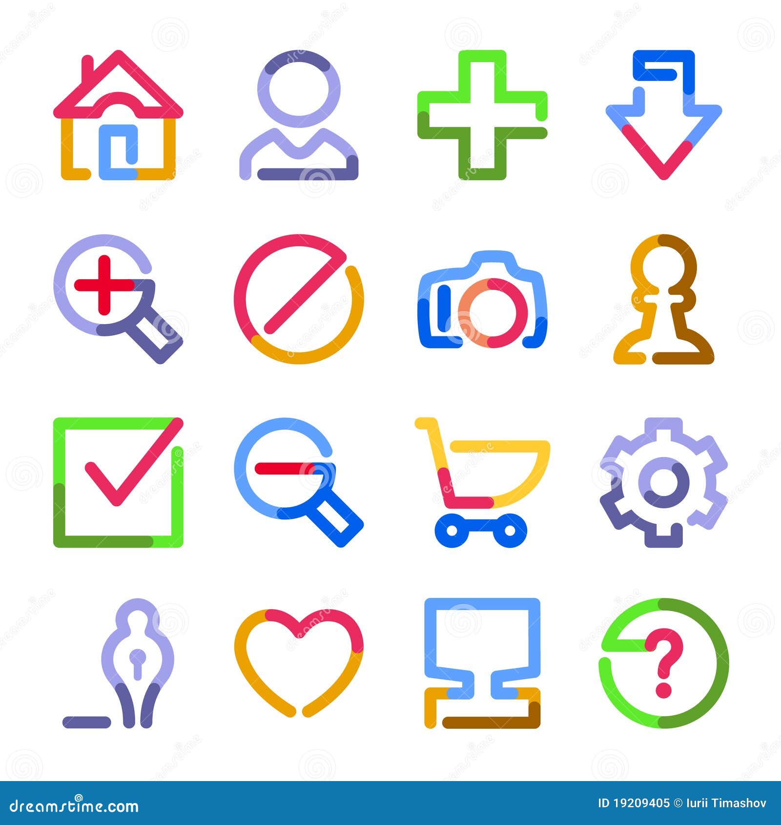Basic Web Icons. Color Contour Series. Stock Vector - Illustration of ...
