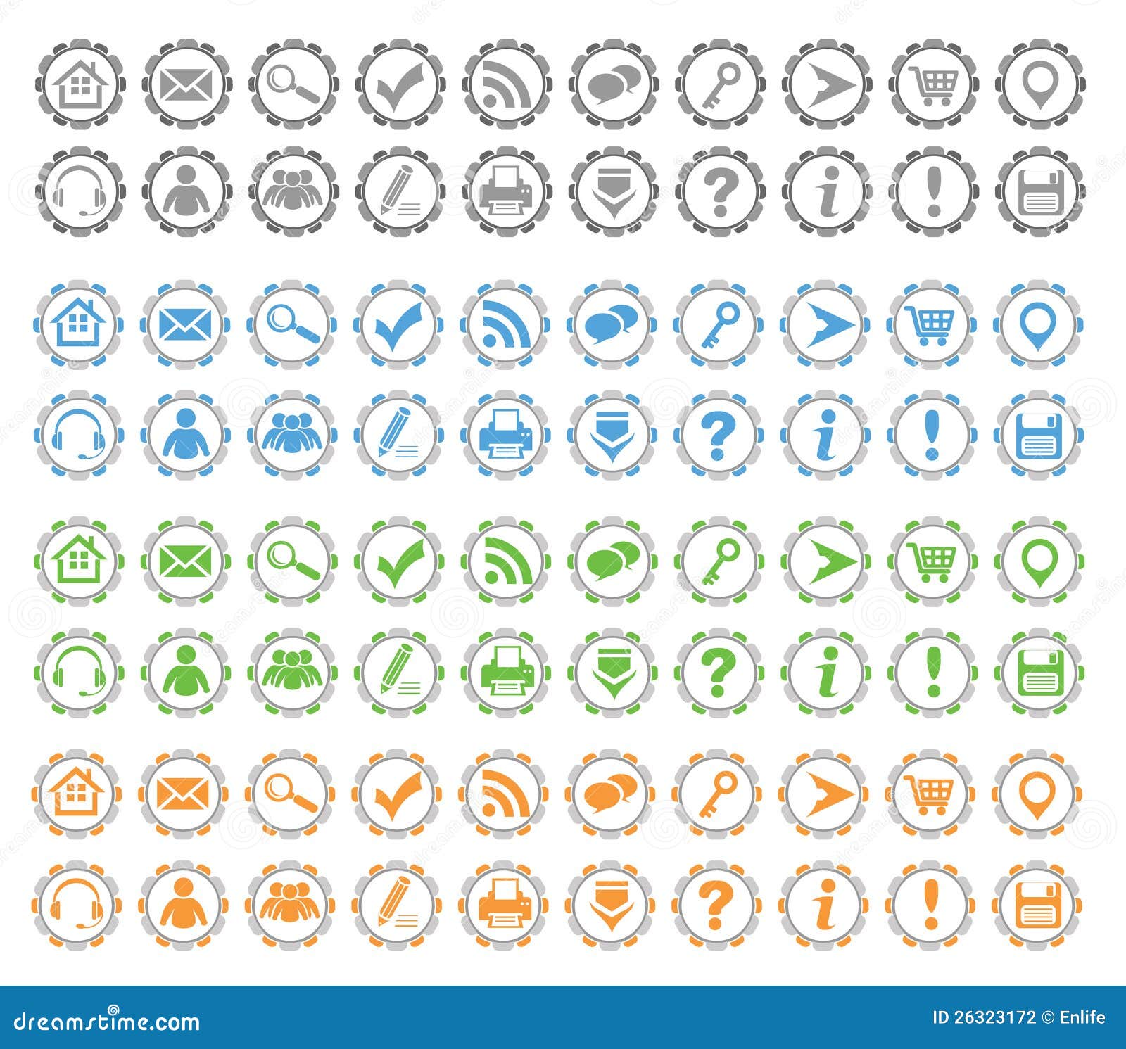 Basic web icons set #3 stock vector. Illustration of site - 26323172