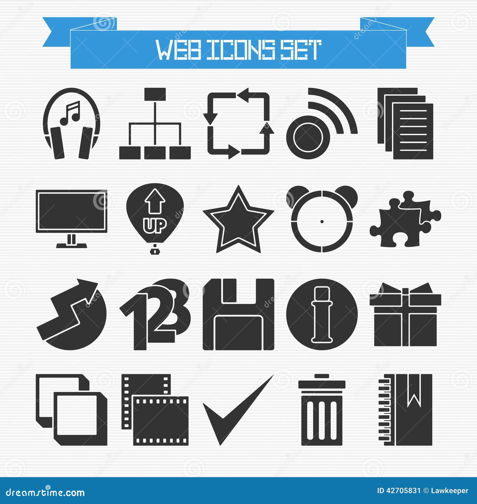 Basic web icons set stock vector. Illustration of element - 42705831