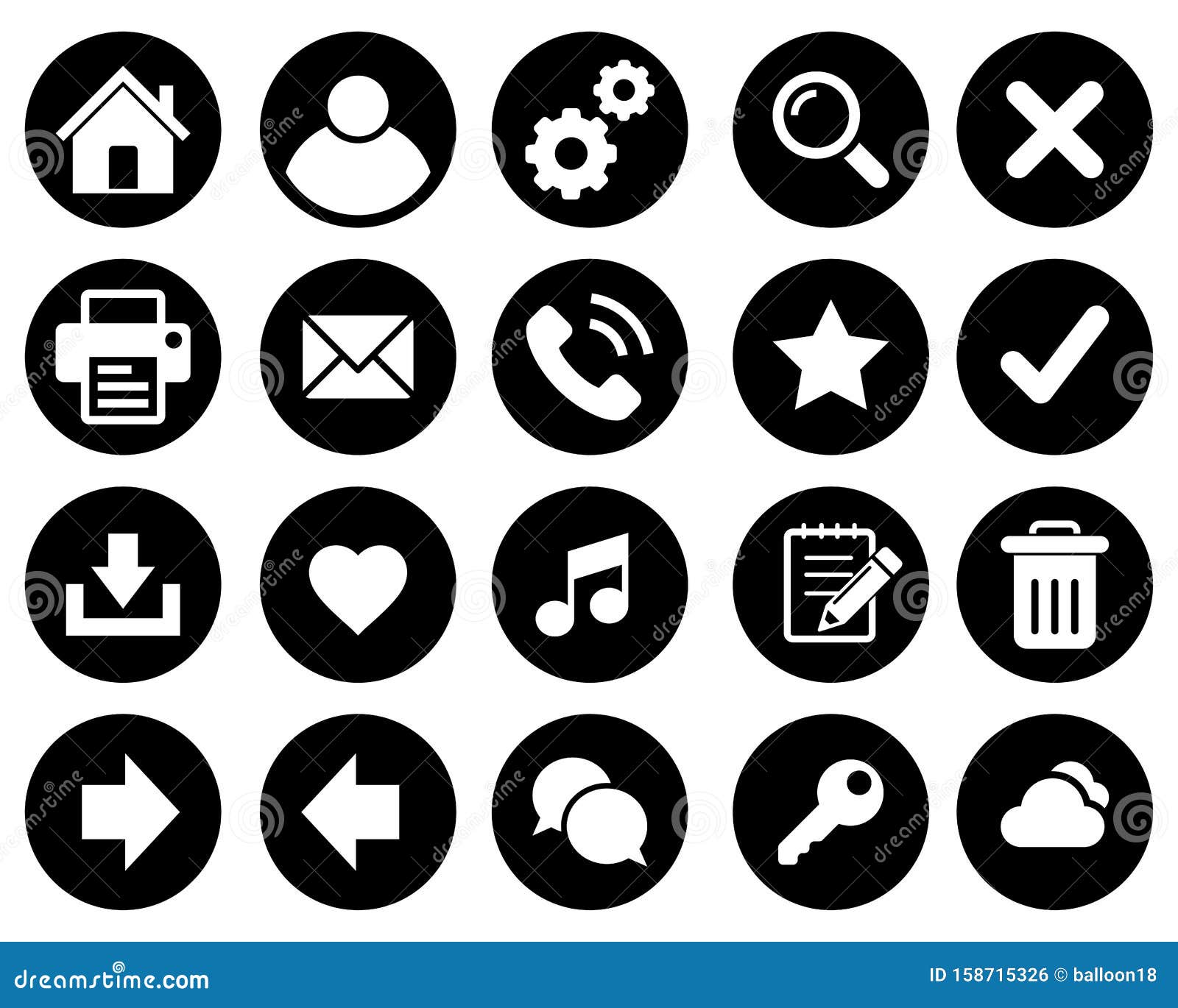 Basic web icons stock vector. Illustration of enter - 158715326