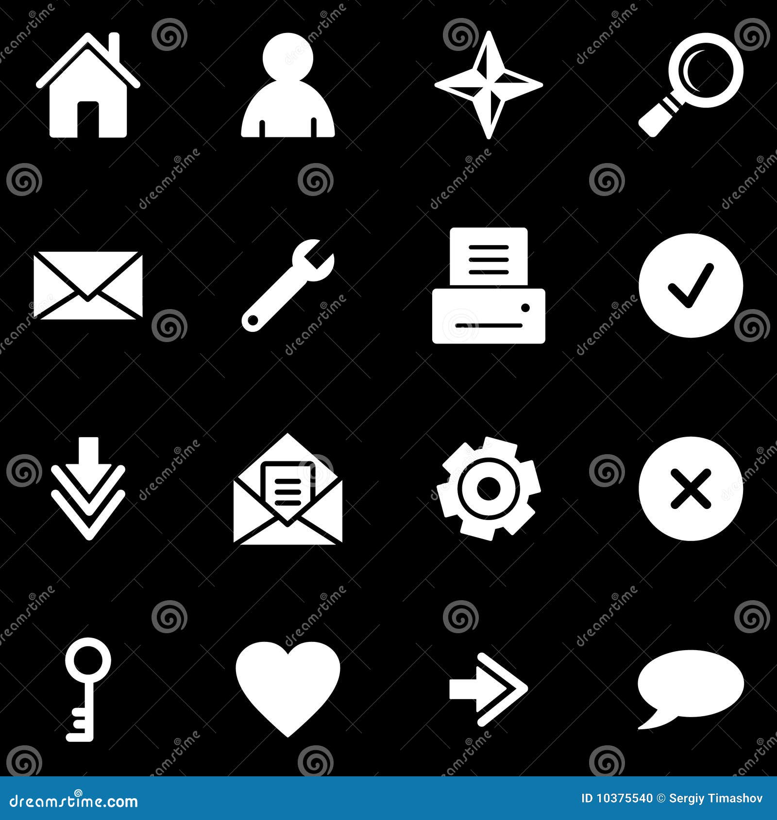 Basic web white icons stock vector. Illustration of iconset - 10375540