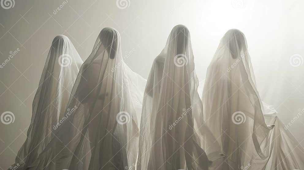 Basic White Sheet Ghost Decorations for Halloween Stock Illustration ...