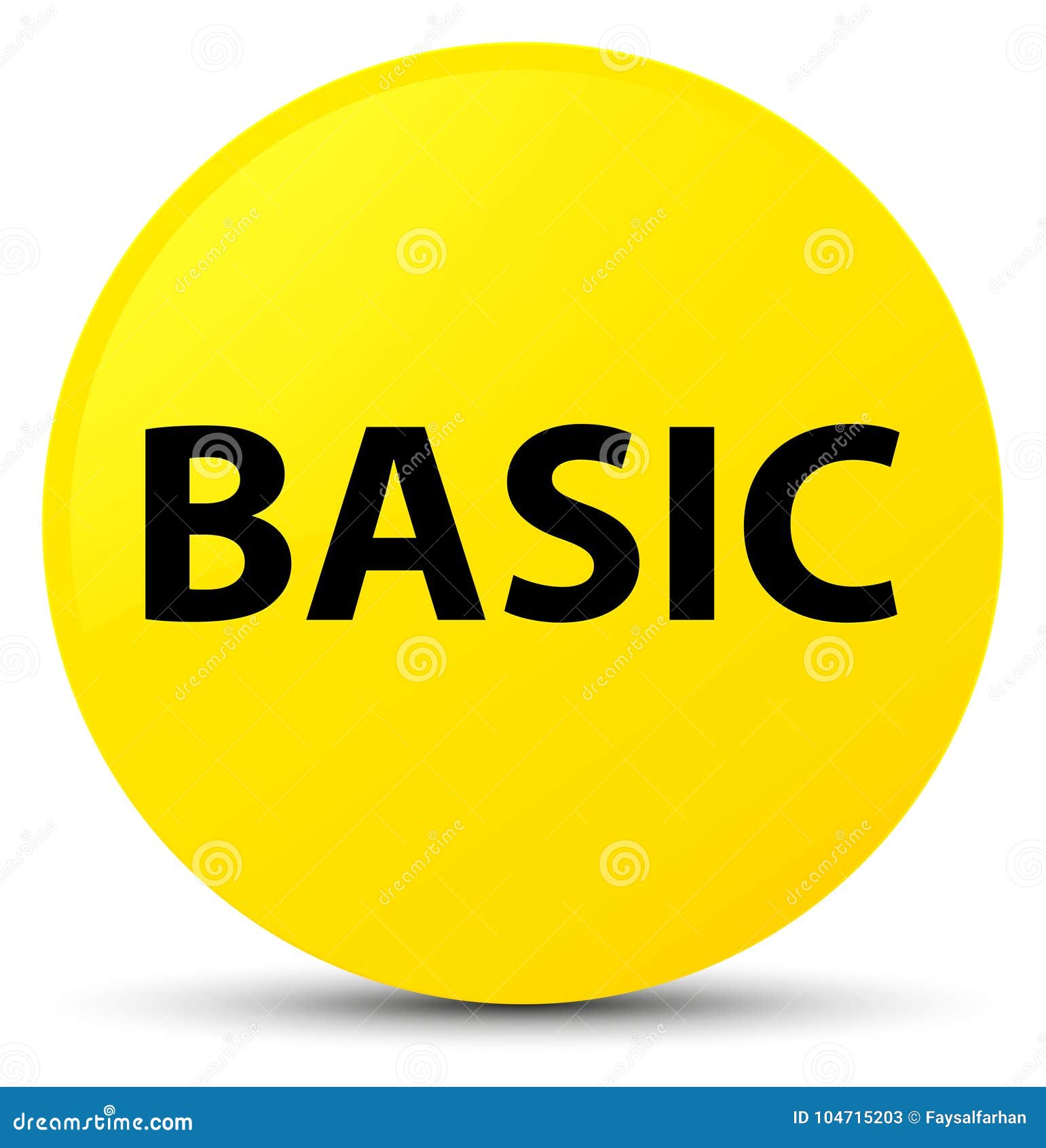 Basic yellow round button stock illustration. Illustration of text ...
